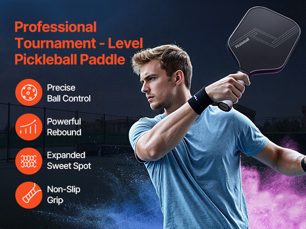 Pro Carbon Fiber Pickleball Paddle Honeycomb Core Racket for Adults ...