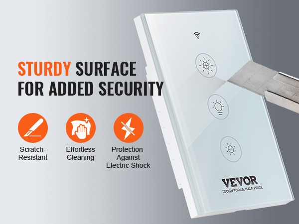 VEVOR WiFi Smart Light Dimmer Switch, 100-250V AC Wi-Fi 2.4GHz, 15% to ...