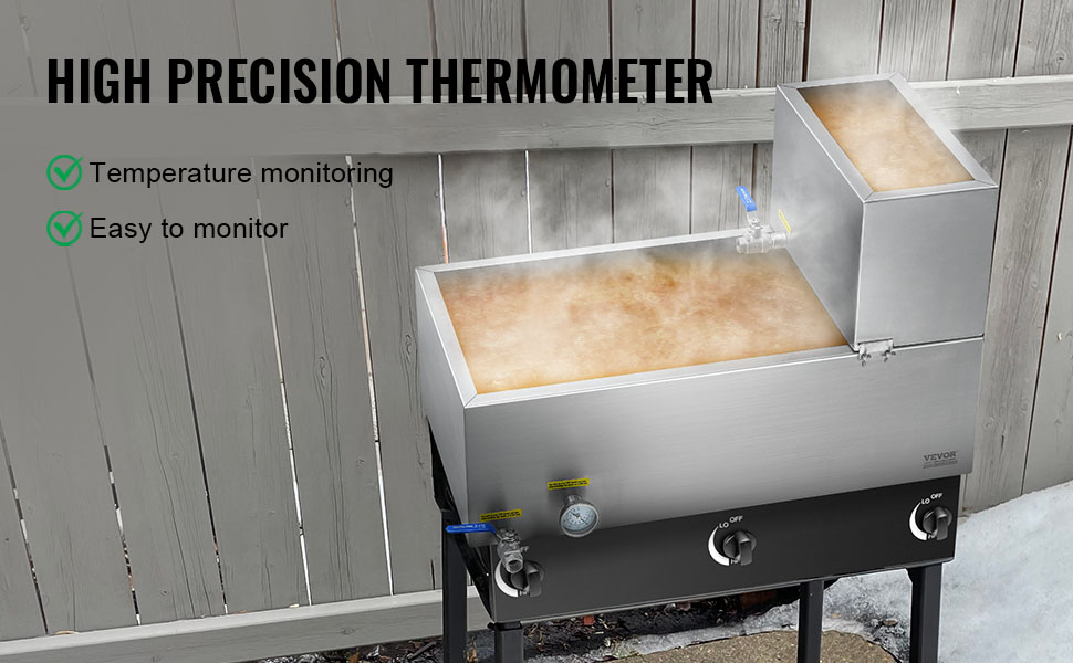 VEVOR Maple Syrup Evaporator Pan 304 Stainless Steel with Valves and ...