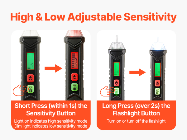 VEVOR Voltage Tester Non-Contact Voltage Tester Pen with Adjustable ...