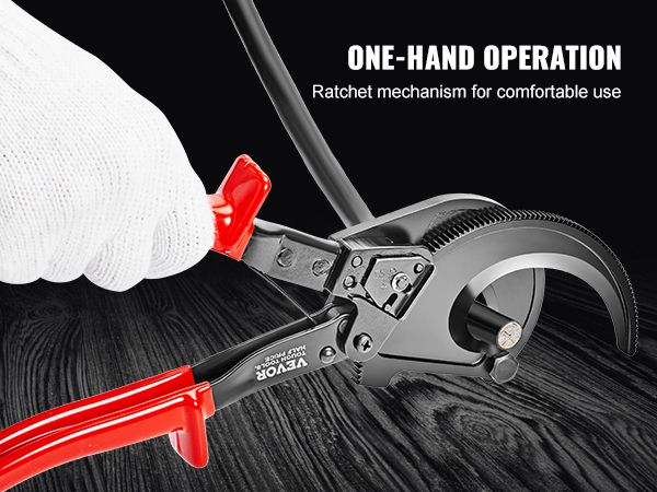 VEVOR Ratcheting Cable Cutter, 11" Wire Cutter Heavy Duty with Gloves ...