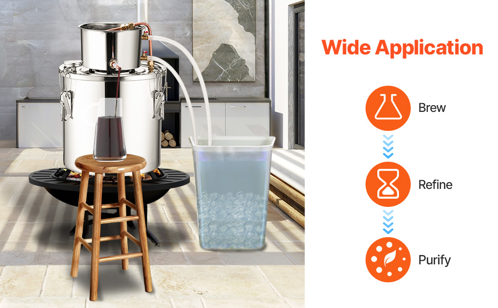 VEVOR Moonshine Still 5 Gal Water Alcohol Distiller Brewing Kit ...