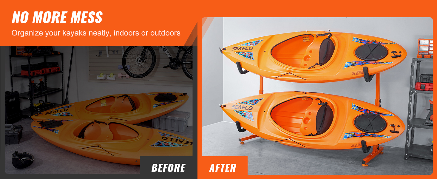 Kayak Storage Rack Heavy Duty Adjustable With Wheels – Freestanding For ...