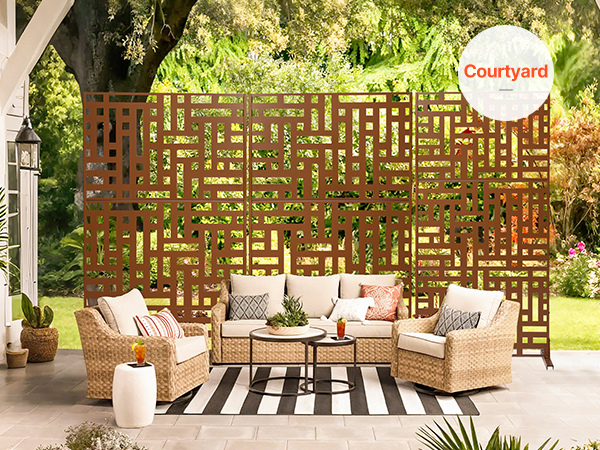 VEVOR Metal Privacy Screen 47" x 76" Outdoor Privacy Screens & Panels ...