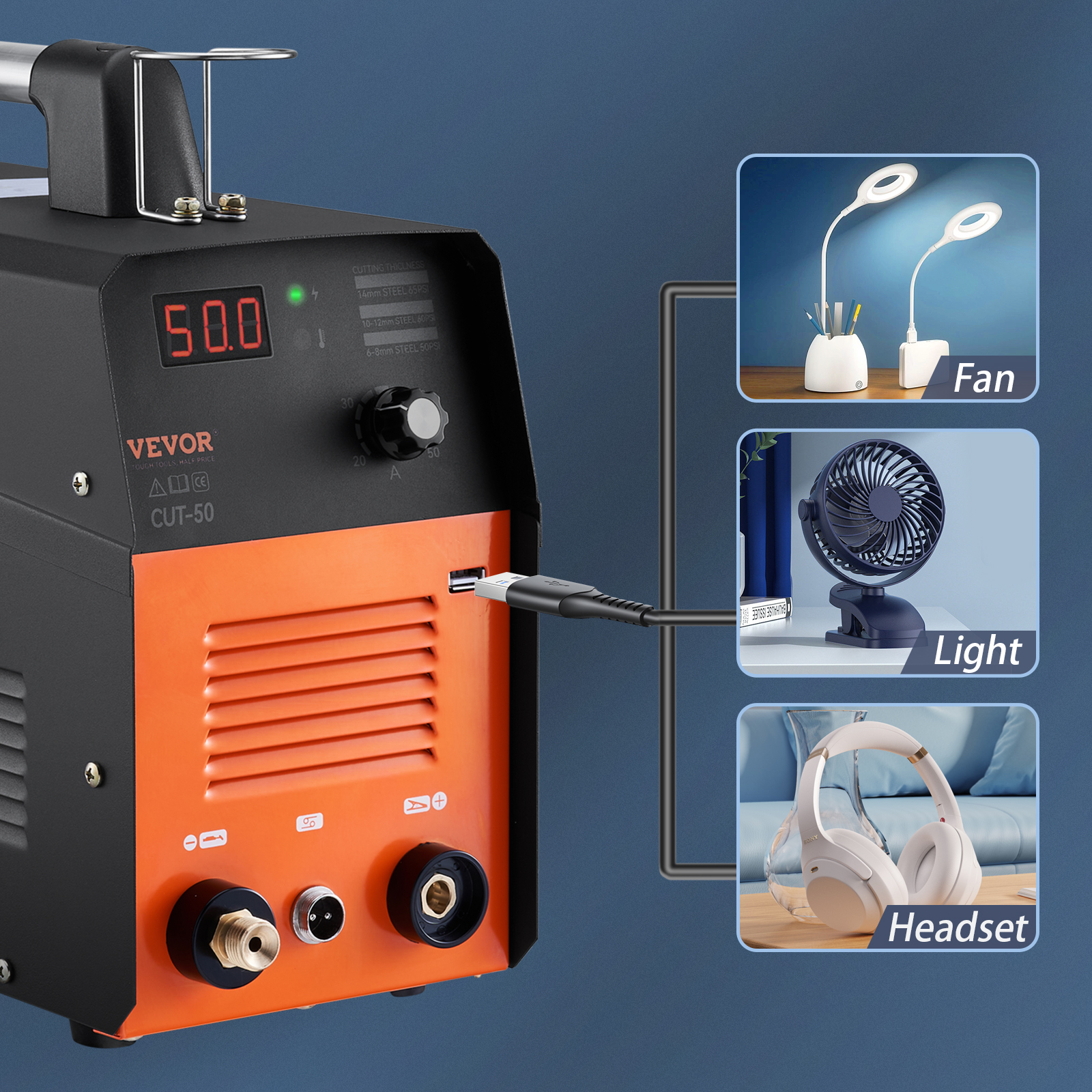 VEVOR Plasma Cutter, 50Amp, Air Cutting Machine with Plasma Torch, 110V ...
