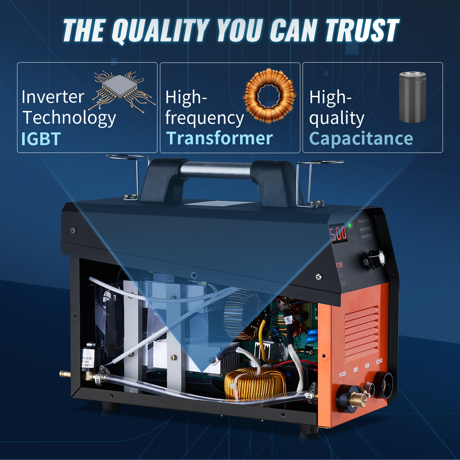 VEVOR Plasma Cutter, 50Amp, Non-Touch Pilot Arc Air Cutting Machine ...