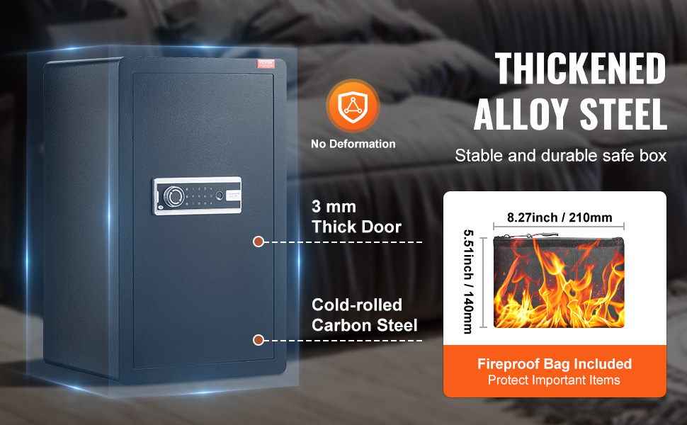 VEVOR Single Door 3.5 cu.ft Safe Box with Key Lock Password ...