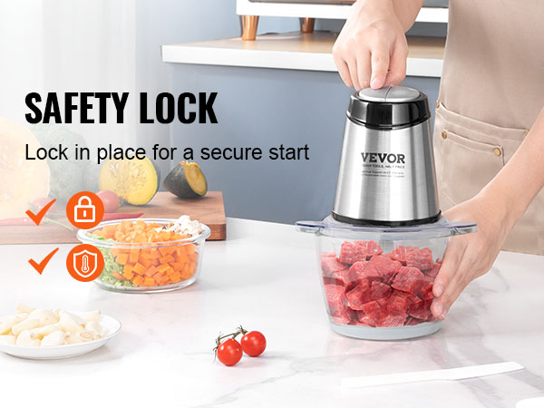 VEVOR Food Processor, Electric Meat Grinder with 4 Stainless Steel ...