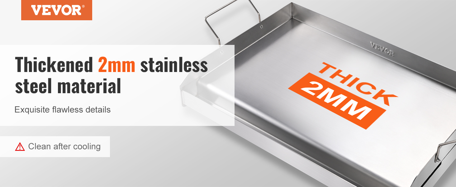 VEVOR Stove Top Griddle, 23.5"x16" Pre-Seasoned Stainless Steel Griddle ...