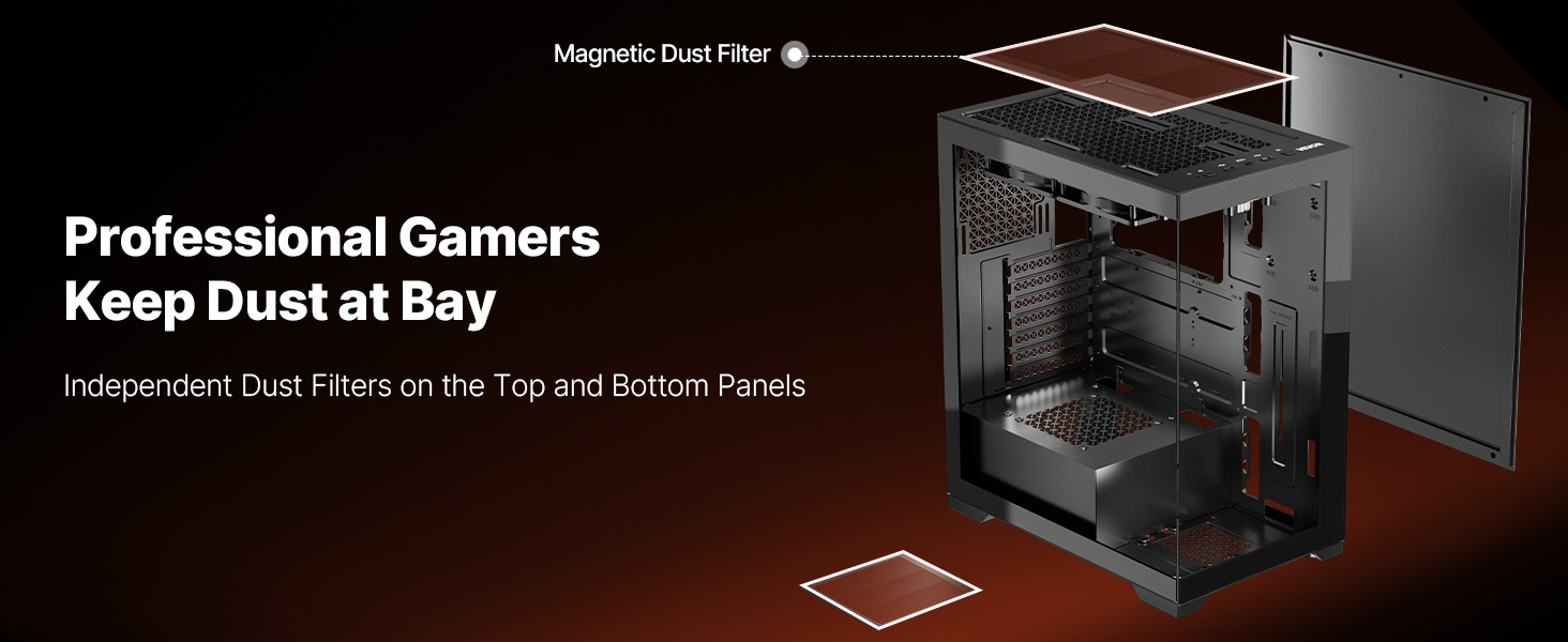 VEVOR PC Gaming Case Mid-Tower Computer Case with 2 x 120 mm Fans for ...