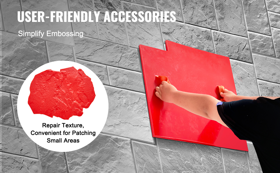 VEVOR Concrete Stamps Mat 24 in 7 pcs Texturing Skin Polyurethane ...