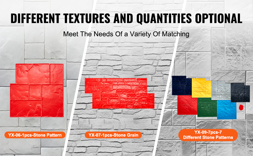 VEVOR Concrete Stamps Mat 24 x 24 in Texturing Skin Polyurethane Stamp ...