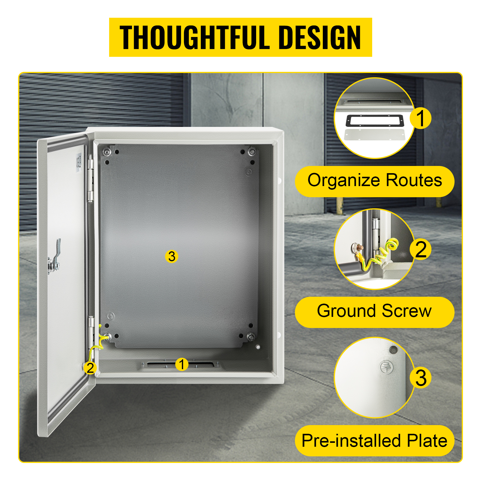VEVOR NEMA Steel Enclosure, 12 x 10 x 6'' NEMA 4X Steel Electrical Box ...