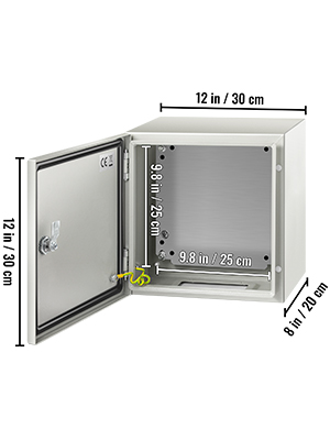 VEVOR NEMA Steel Enclosure, 12 x 12 x 8'' NEMA 4X Steel Electrical Box ...