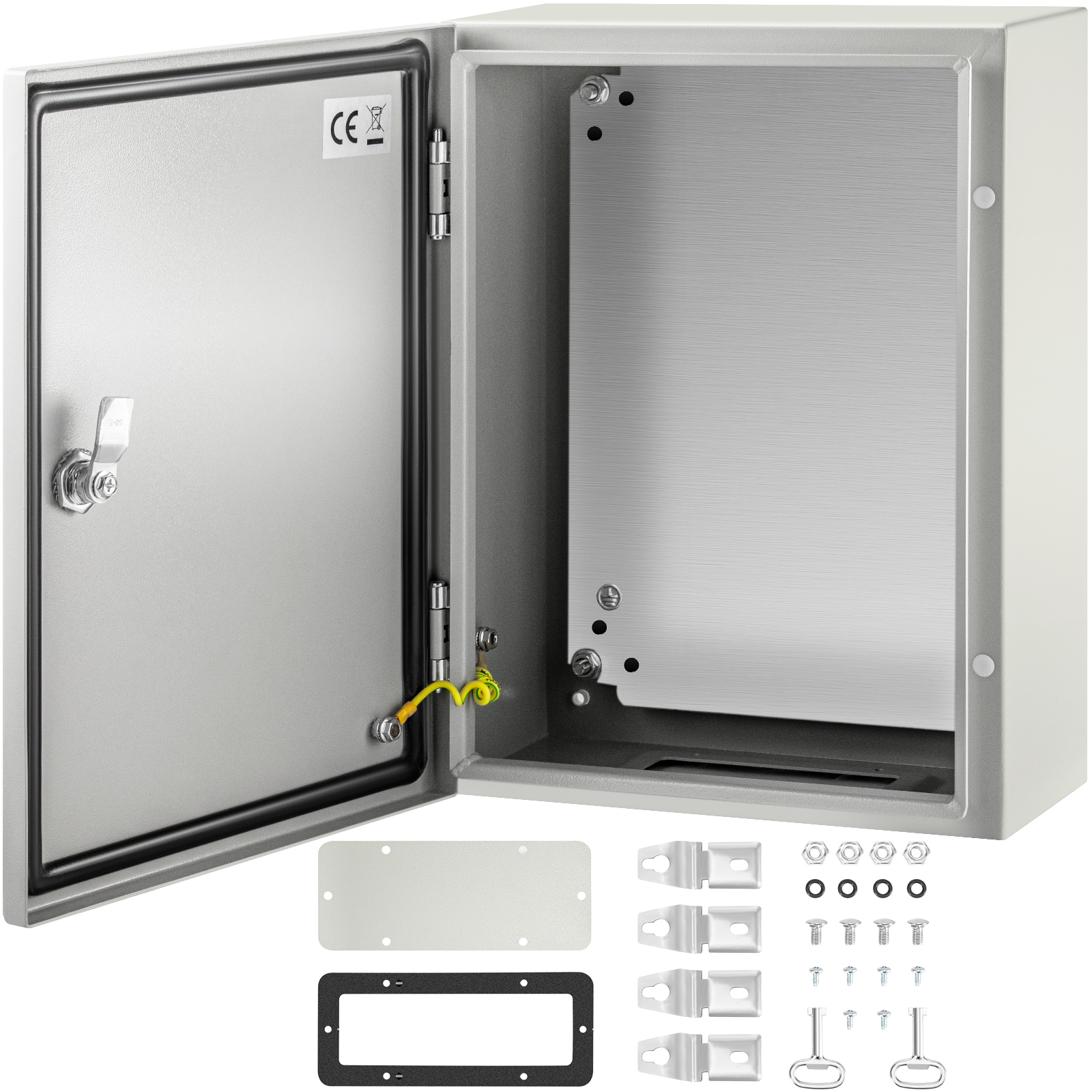 VEVOR Electrical Enclosure Box, 16'' ×12'' ×6'', Carbon Steel Hinged ...