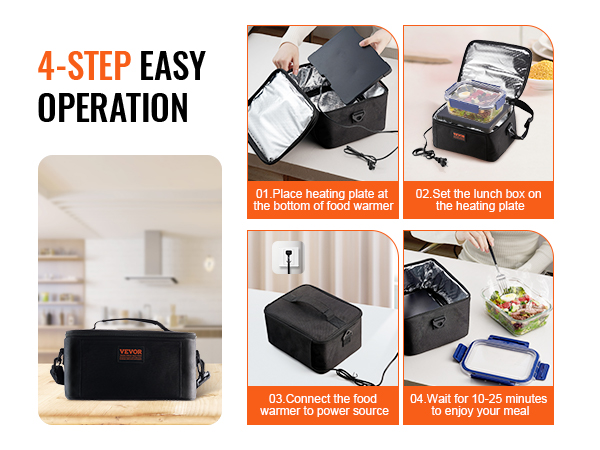 VEVOR Portable Oven, 110-120V Home/Office Food Warmer, 80W (Max 100W ...