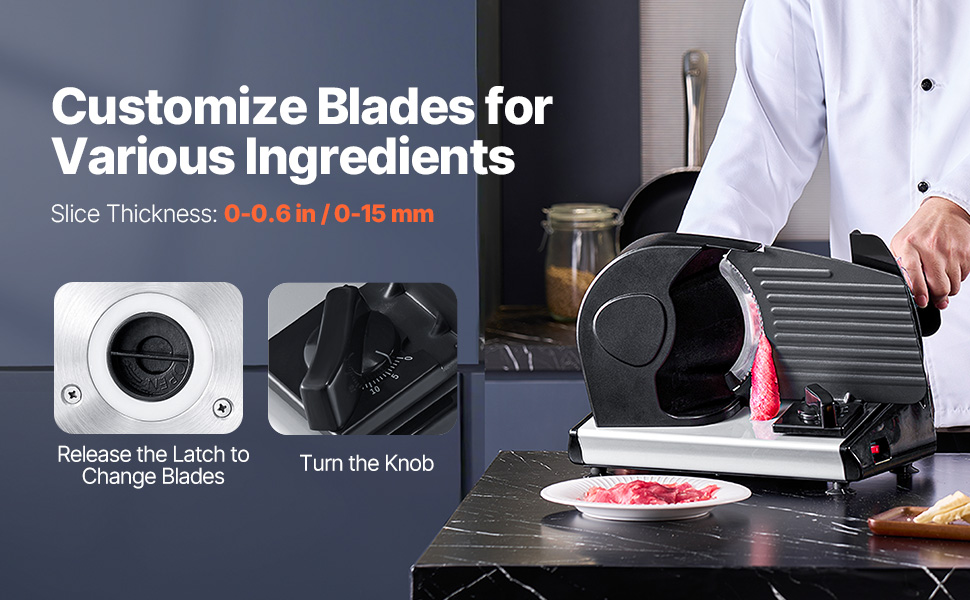 VEVOR Meat Slicer 180W 7.5" Electric Deli Food Slicer for Meat Bread ...