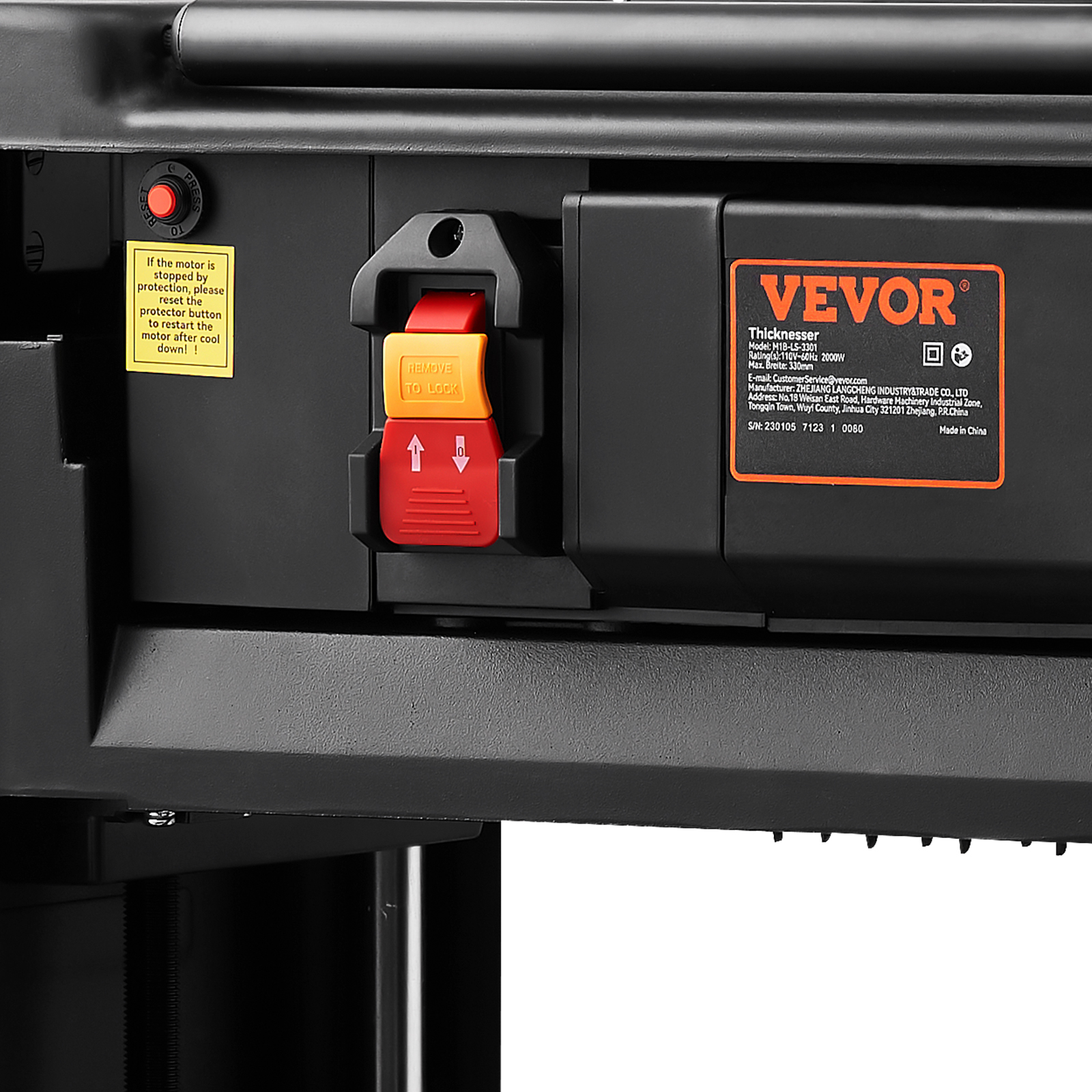 VEVOR Thickness Planer, Single Speed, 13" Width Worktable Benchtop ...