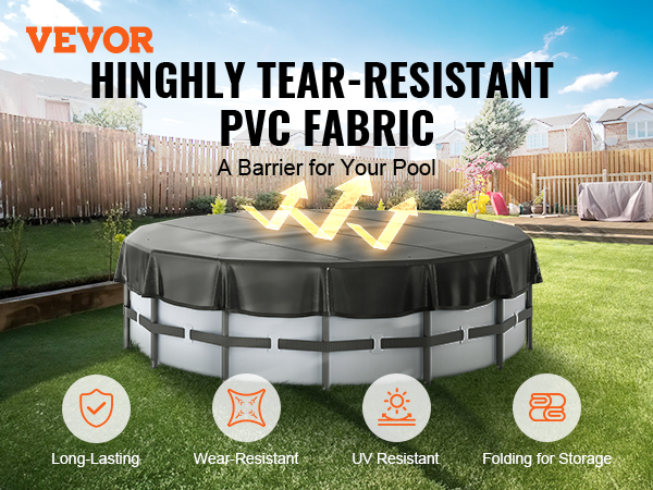VEVOR 18 Ft Round Pool Cover, Solar Covers for Above Ground Pools ...