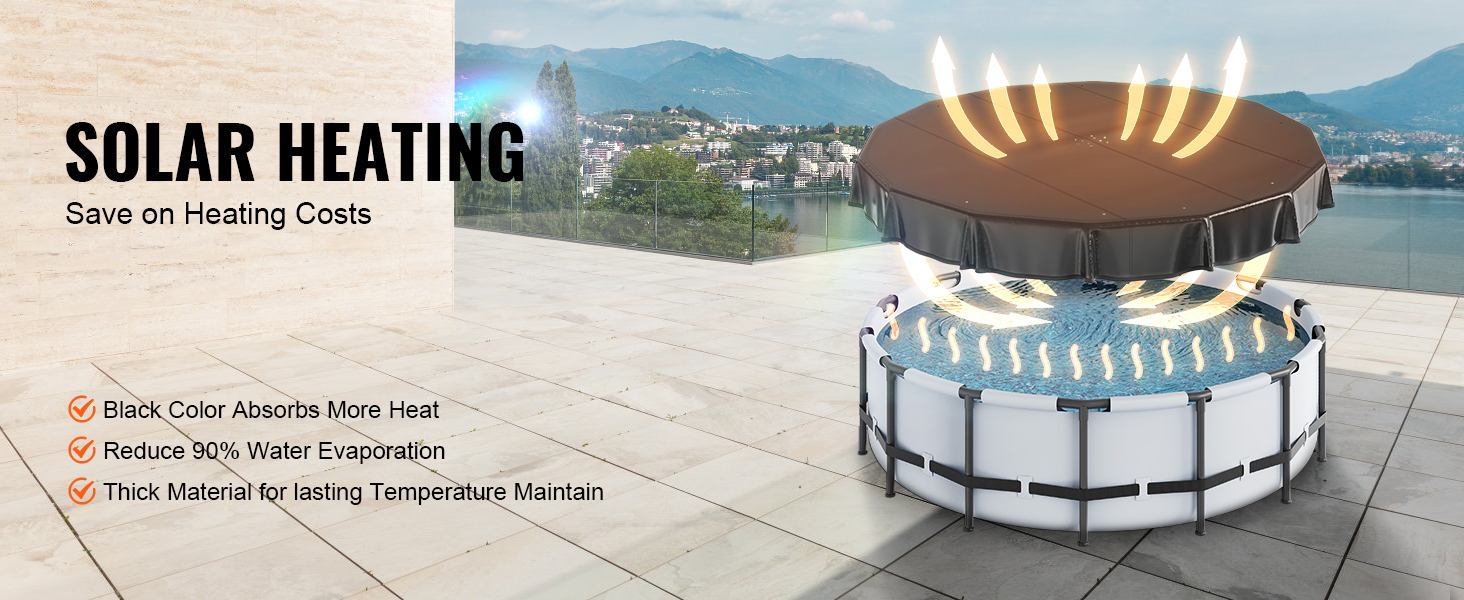 VEVOR 18 Ft Round Pool Cover, Solar Covers for Above Ground Pools ...