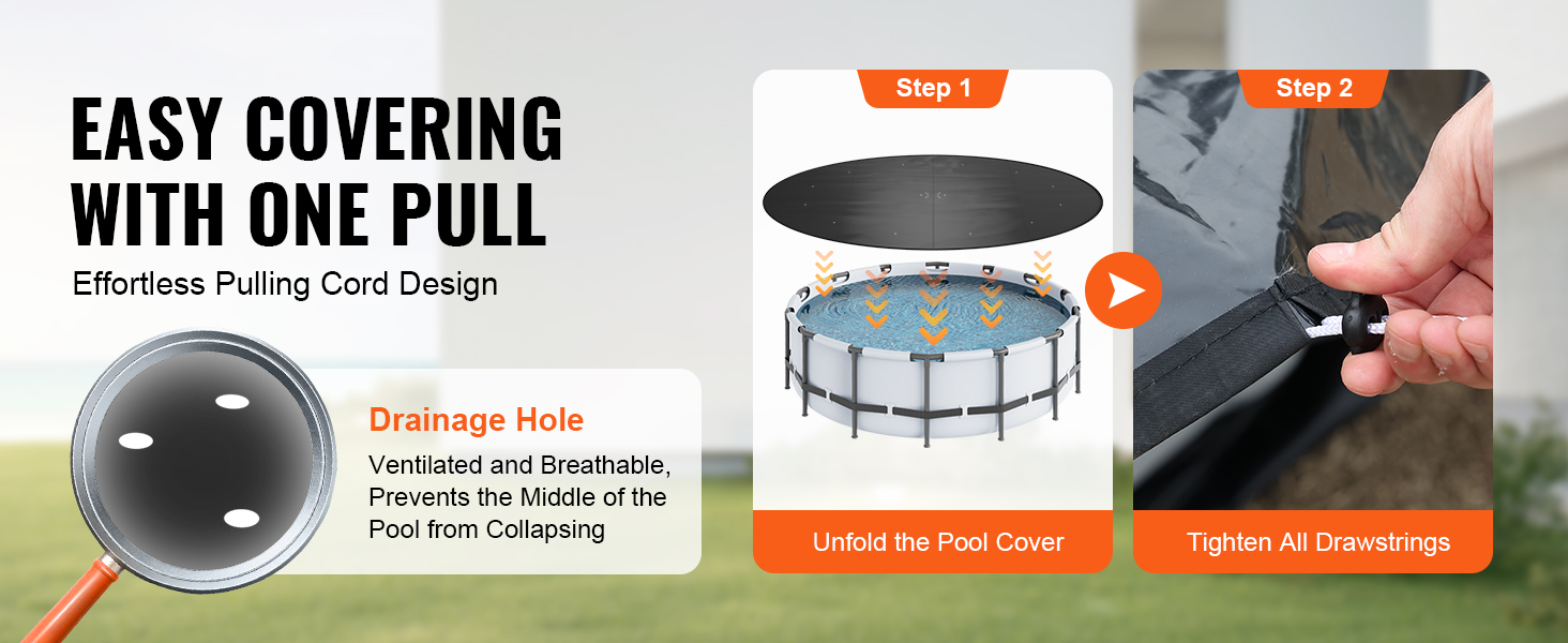 VEVOR 18 Ft Round Pool Cover, Solar Covers for Above Ground Pools ...