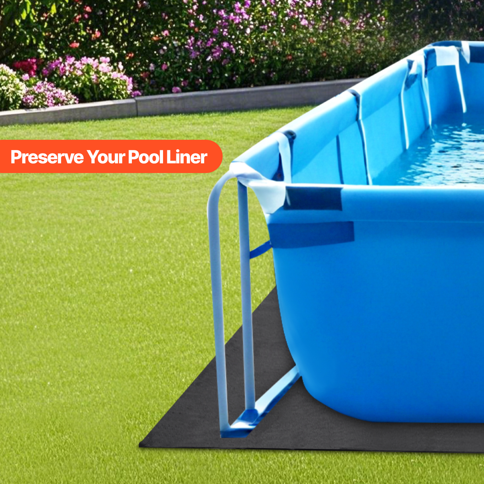 16x32ft Rectangle Pool Liner Pad Heavy Duty Thick Pool Mat Prevent ...