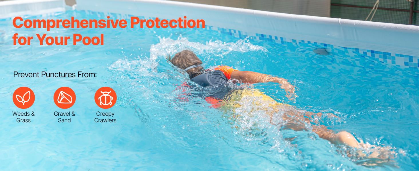VEVOR 12ft Round Pool Liner Pad for Above Ground Pools Heavy Duty Pool ...