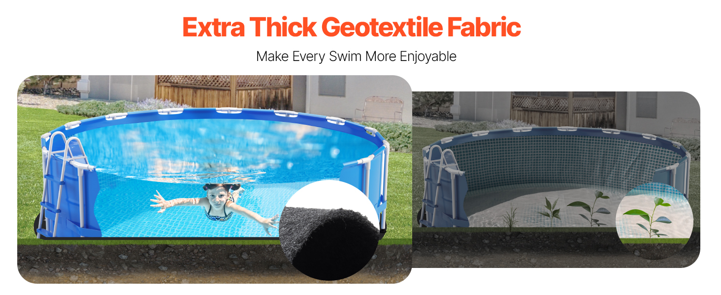 VEVOR 12ft Round Pool Liner Pad for Above Ground Pools Heavy Duty Pool ...