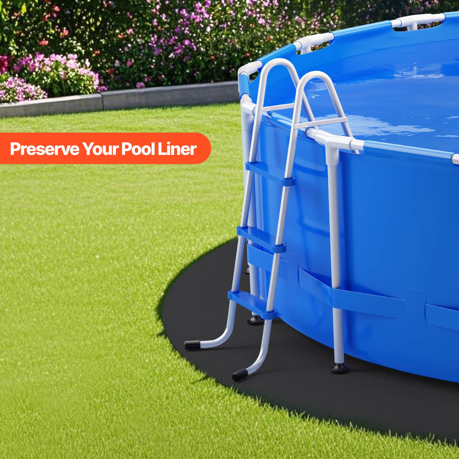 12ft Round Pool Liner Pad for Above Ground Pools Prevents Punctures ...
