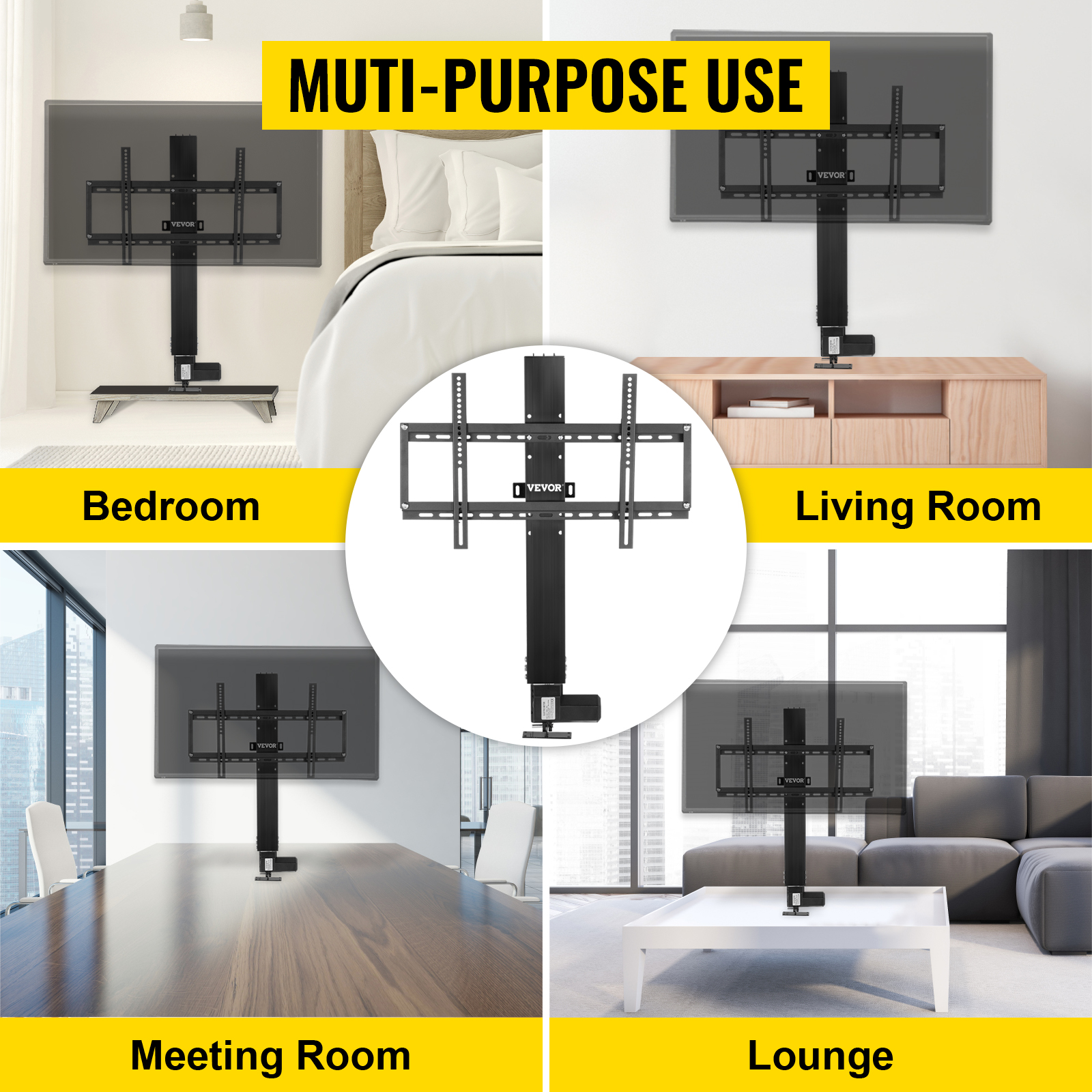 VEVOR Motorized TV Lift Stroke Length 31 Inches Motorized TV Mount Fit ...