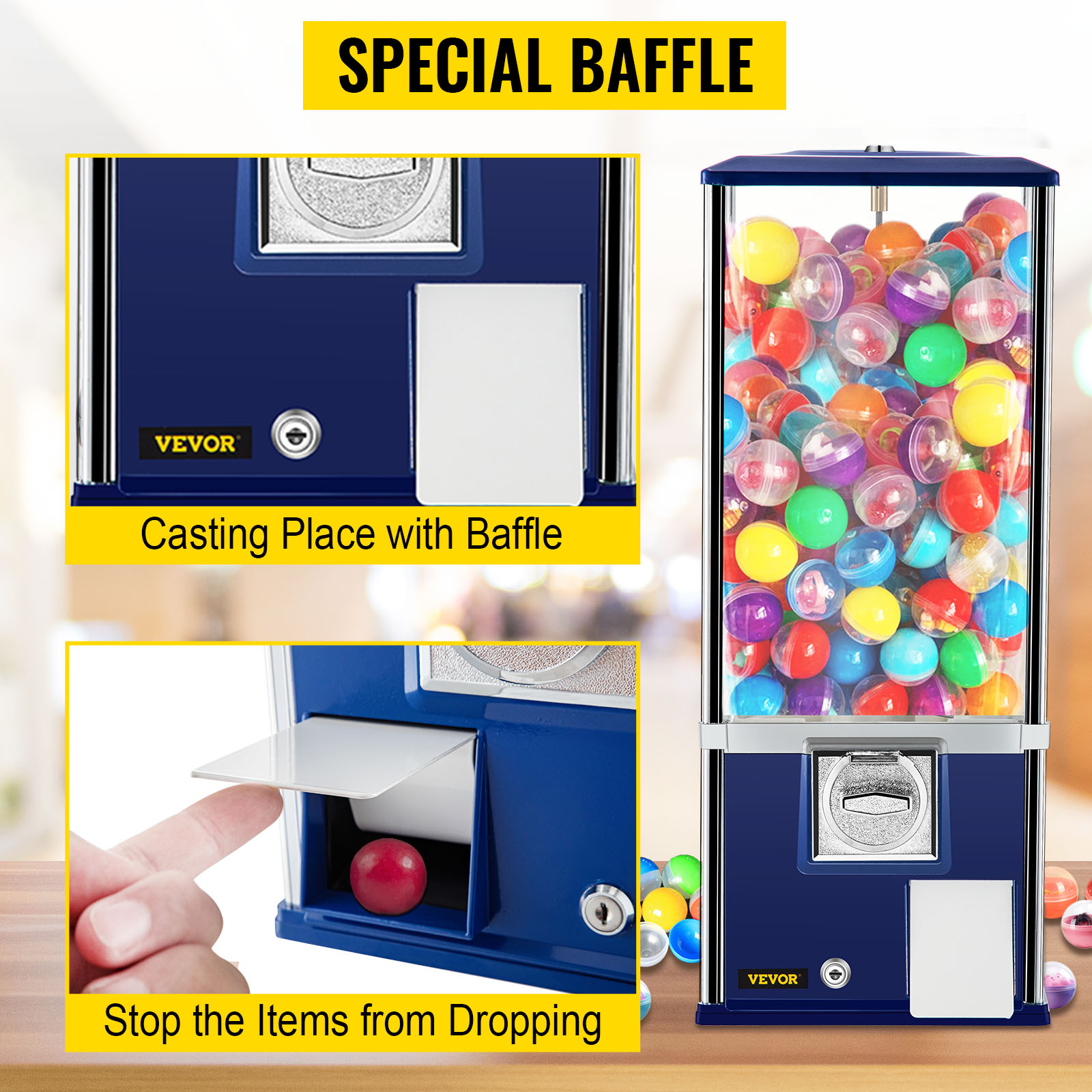 VEVOR Vending Machine, 25.2" Height Candy Gumball Machine, Huge Load ...