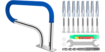 VEVOR Pool Handrail, 32 x 22.5 Swimming Pool Stair Rail, 304 Stainless ...
