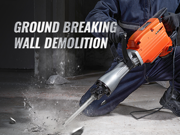 VEVOR Demolition Jack Hammer, 2200W 1400 BPM Jack Hammer Concrete ...