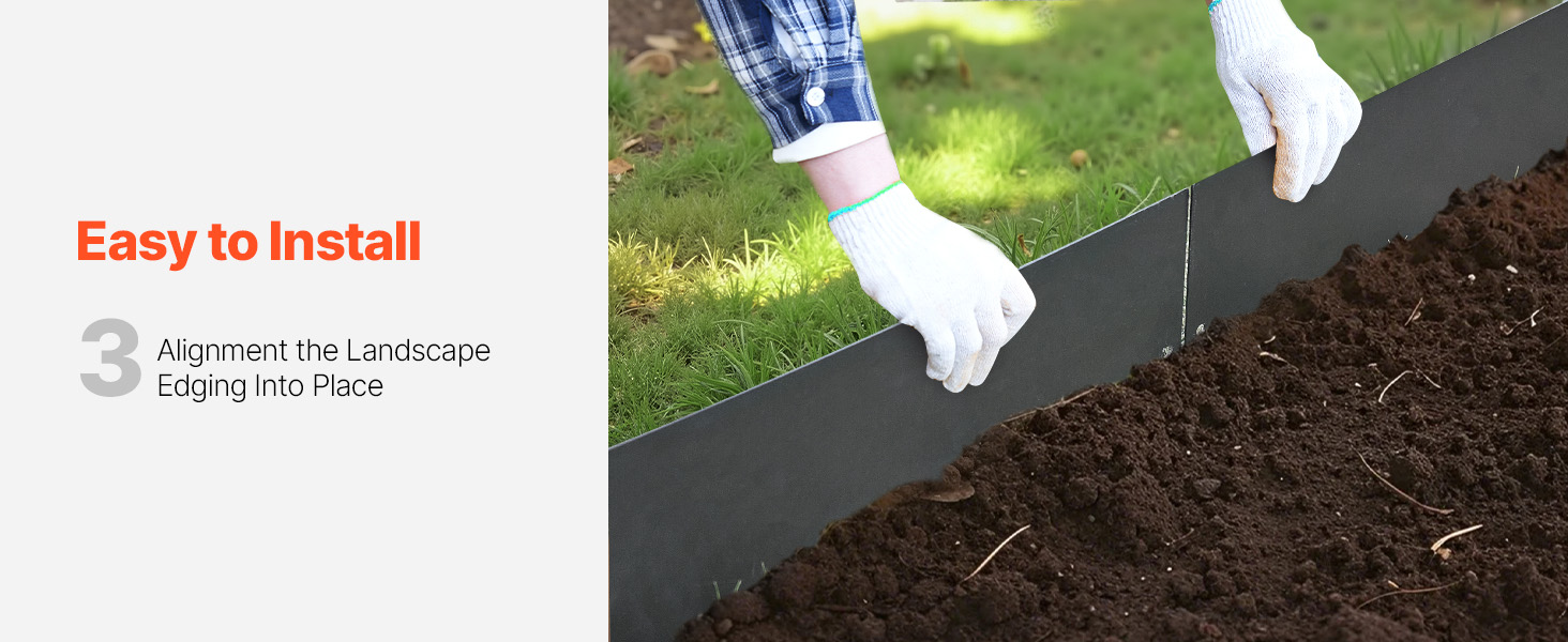 Steel Landscape Edging 4 Packs 40 x 6 in Rust-Resistant Garden Edging ...