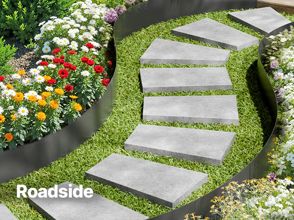 VEVOR Steel Landscape Edging 4 Packs 40 x 6 in Rust-Resistant Pathway ...