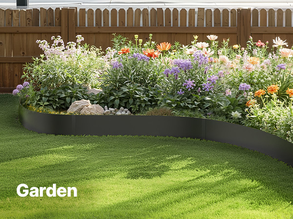 VEVOR Steel Landscape Edging 4 Packs 40 x 6 in Rust-Resistant Pathway ...