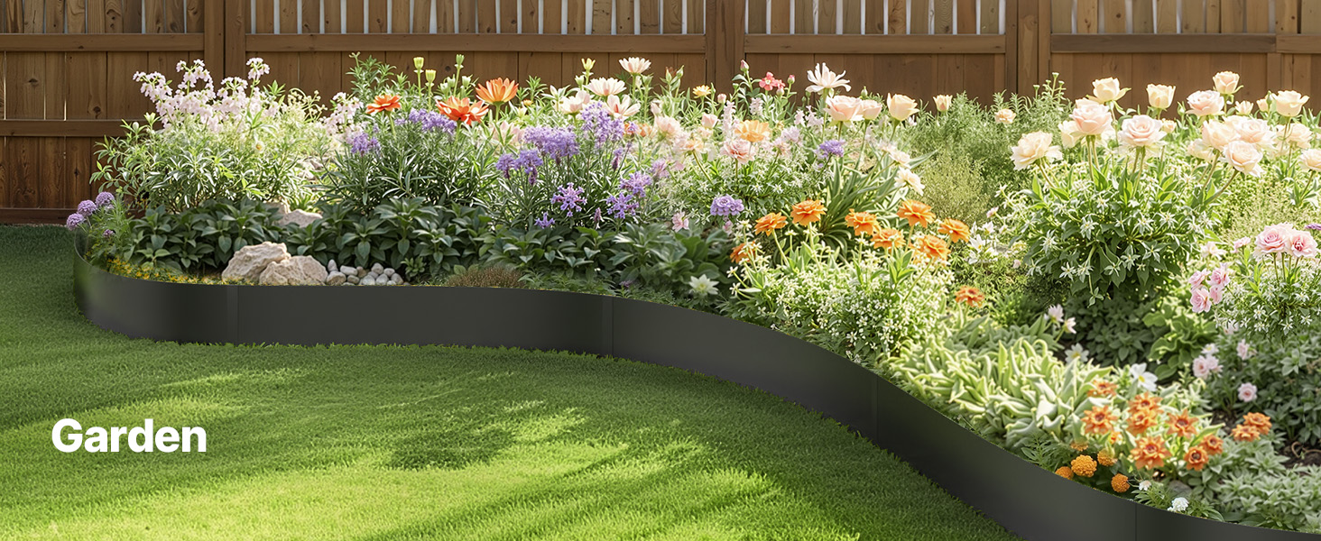 Steel Landscape Edging 4 Packs 40 x 6 in Rust-Resistant Garden Edging ...