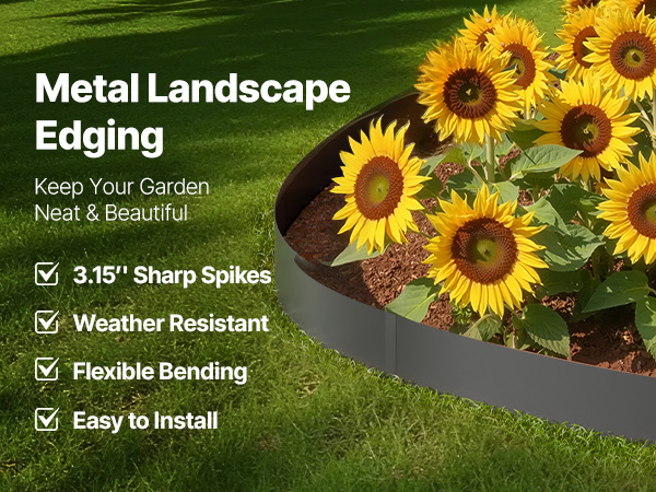Steel Landscape Edging 4 Packs 40 x 6 in Rust-Resistant Garden Edging ...