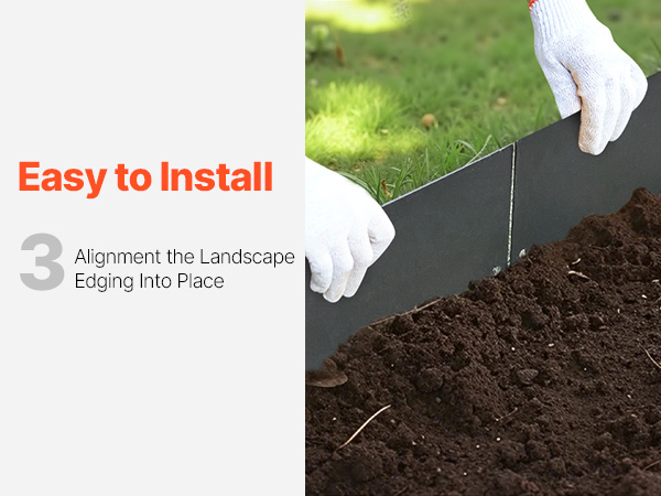 VEVOR Steel Landscape Edging 4 Packs 40 x 12in Rust-Resistant Pathway ...