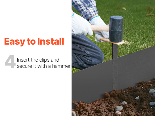 VEVOR Steel Landscape Edging 4 Packs 40 x 12in Rust-Resistant Pathway ...
