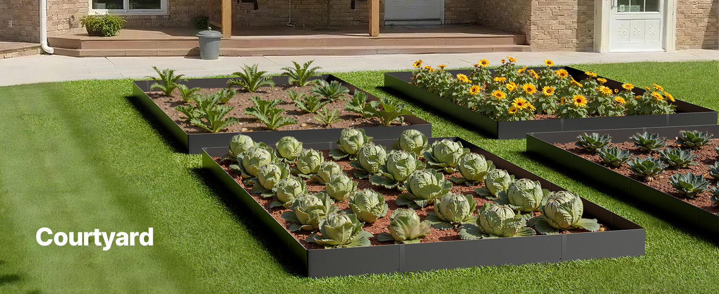 Steel Landscape Edging 4 Packs 40 x 8in Rust-Resistant Garden Edging ...