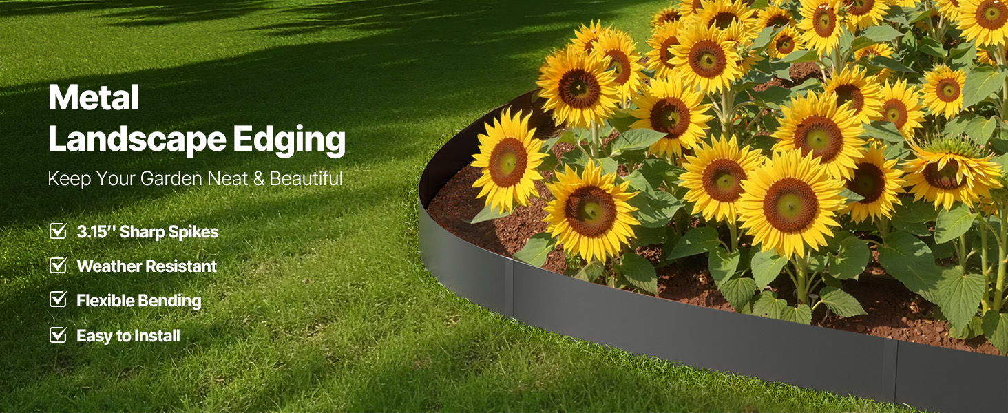Steel Landscape Edging 4 Packs 40 x 8in Rust-Resistant Garden Edging ...
