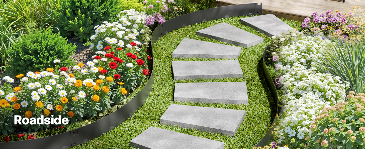 Steel Landscape Edging 5 Packs 39 x 3in Rust-Resistant Garden Edging ...