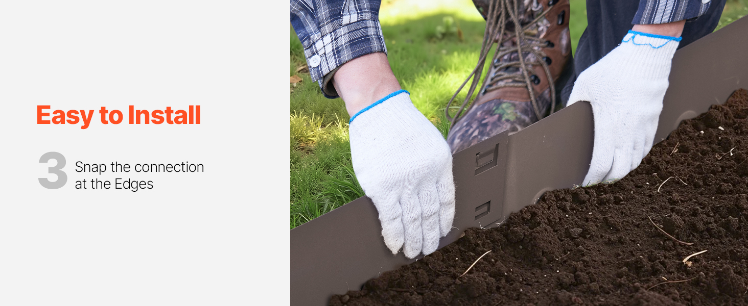 Steel Landscape Edging 5 Packs 39 x 4in Rust-Resistant Edging Border ...
