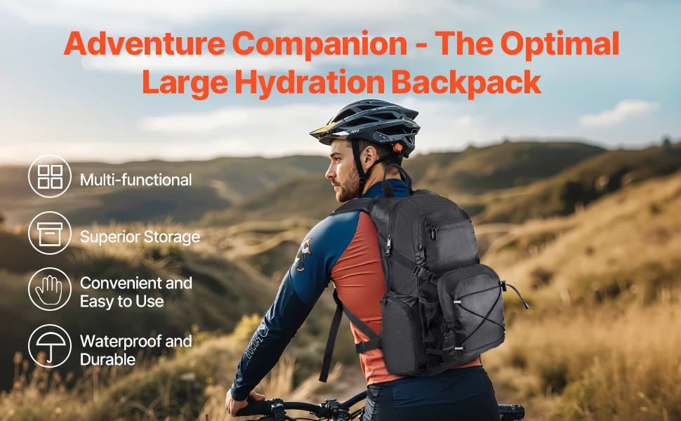 Hydration Pack Backpack 2L TPU Water Bladder Cycling Hiking Running ...