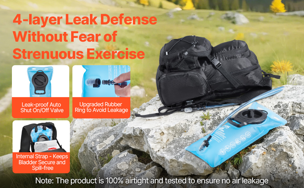Hydration Pack Backpack 2L TPU Water Bladder Cycling Hiking Running ...