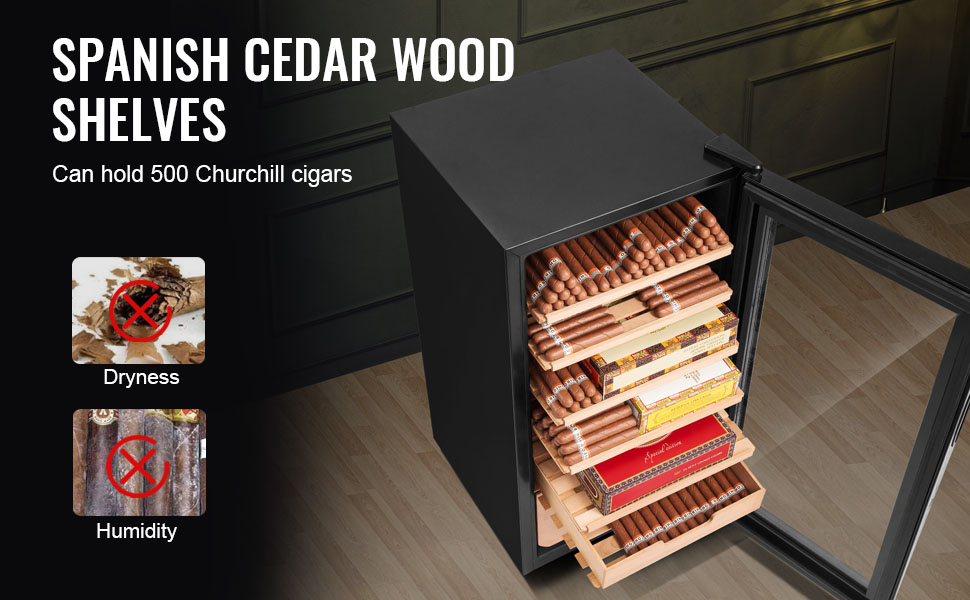 VEVOR Electric Cigar Humidor, 82L Cigar Humidor Cabinet with Cooling ...