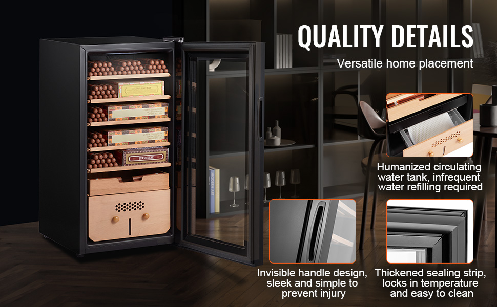 VEVOR Electric Cigar Humidor, 82L Cigar Humidor Cabinet with Cooling ...