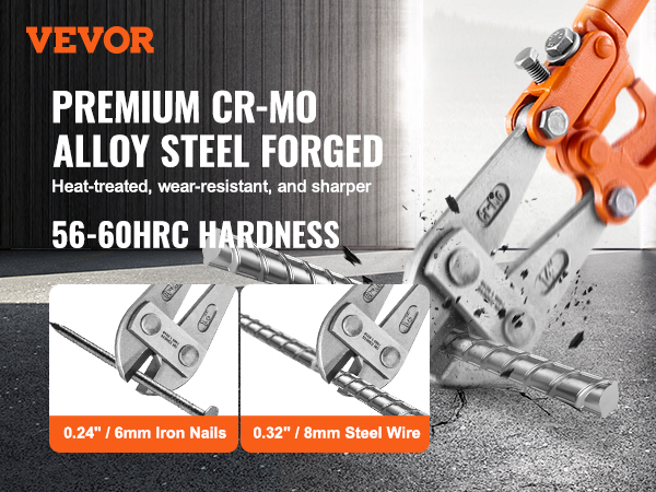 VEVOR Bolt Cutter, 18" Lock Cutter, Bi-Material Handle with Soft Rubber ...