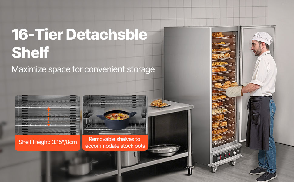 Hot Box Food Warmer 16-Tier Concession Warming Cabinet with Water Tray ...